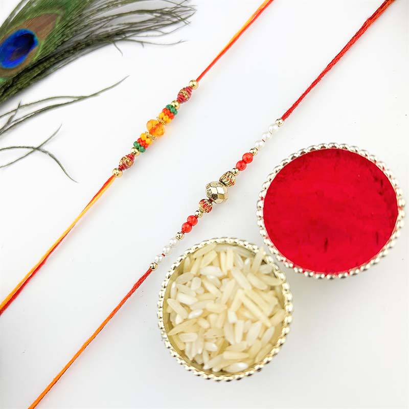 Send Set of 2 Traditional Rakhis Online | Rakhibazaar.com
