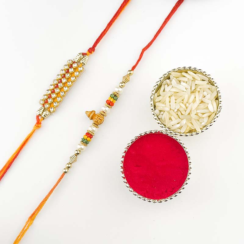 Send Set of 2 Traditional Rakhis Online | Rakhibazaar.com