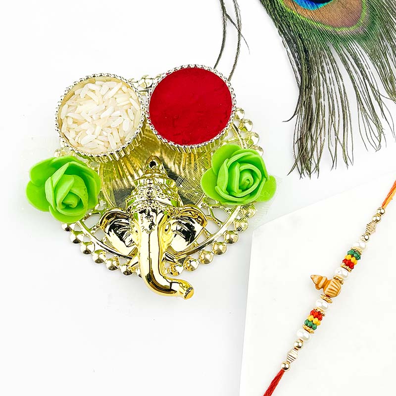 Send Traditional Rakhi with a Thali Plate Online | Rakhibazaar.com