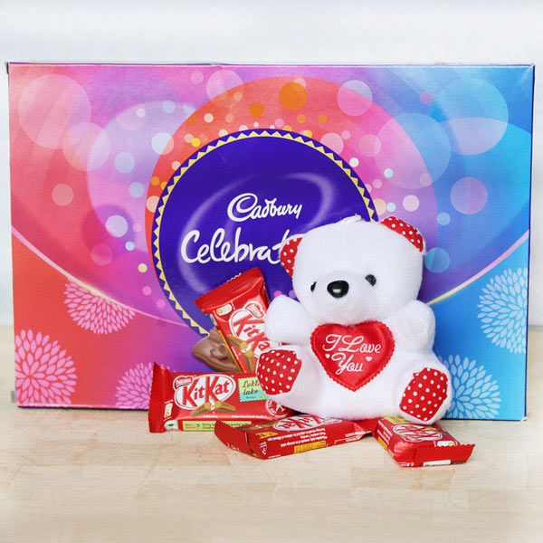 Send Cute Teddy With Choco Online | Rakhibazaar.com