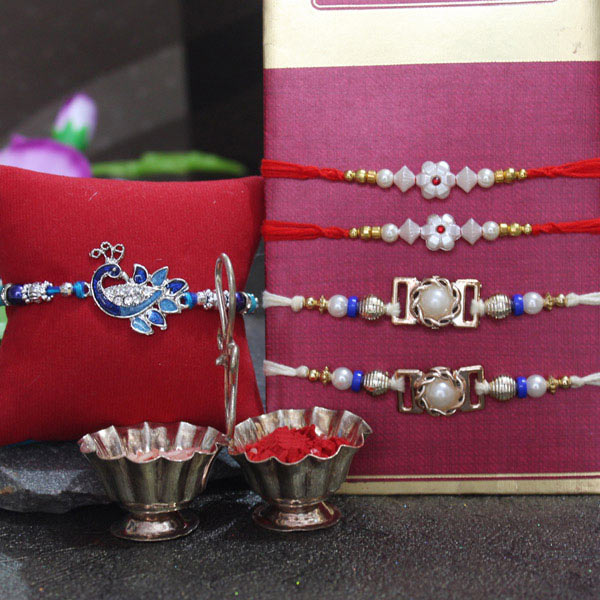 Send Pretty Rakhi Set of 5 Online | Rakhibazaar.com