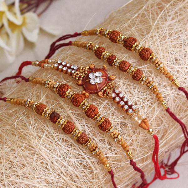 Send Fashionable Rakhis set of 5 Online | Rakhibazaar.com