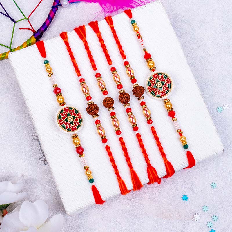 Send Set of Six Astonishing Rakhis Online | Rakhibazaar.com