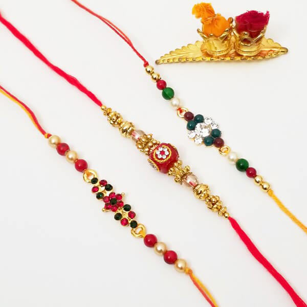 Send 3 Colorful Rakhis Online | Rakhibazaar.com