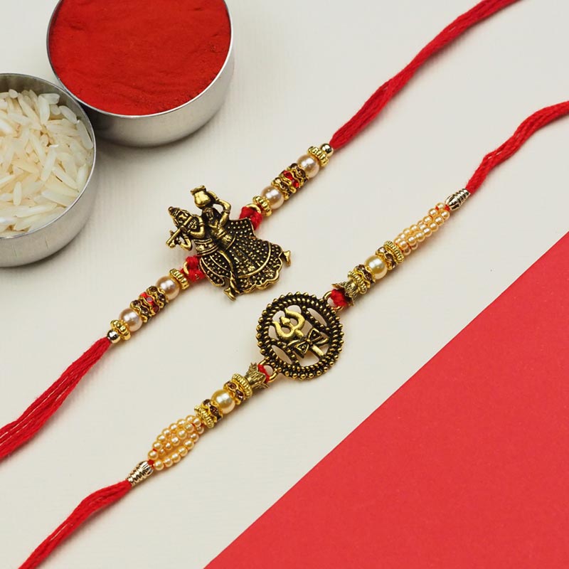 Send Trishul and Radhey Krishna Rakhi to Australia Online | Rakhibazaar.com