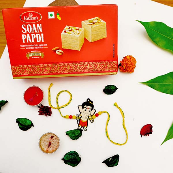Send Ganesha Soan Rakhi Bliss Online | Rakhibazaar.com
