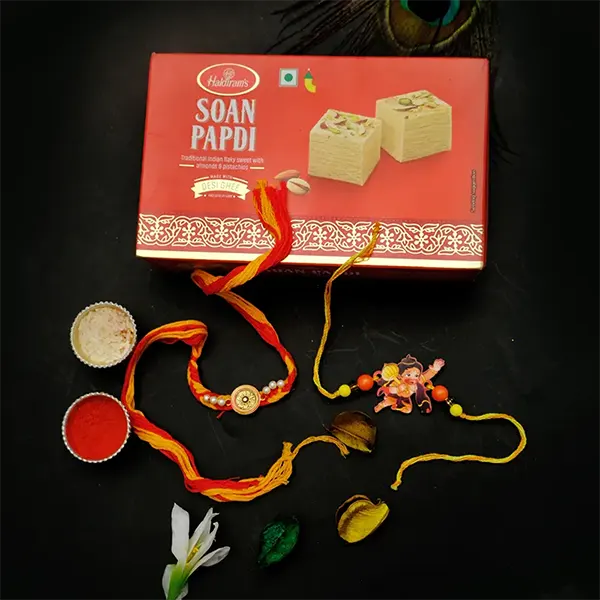 Send Soan Papdi Rakhi Delight Online | Rakhibazaar.com